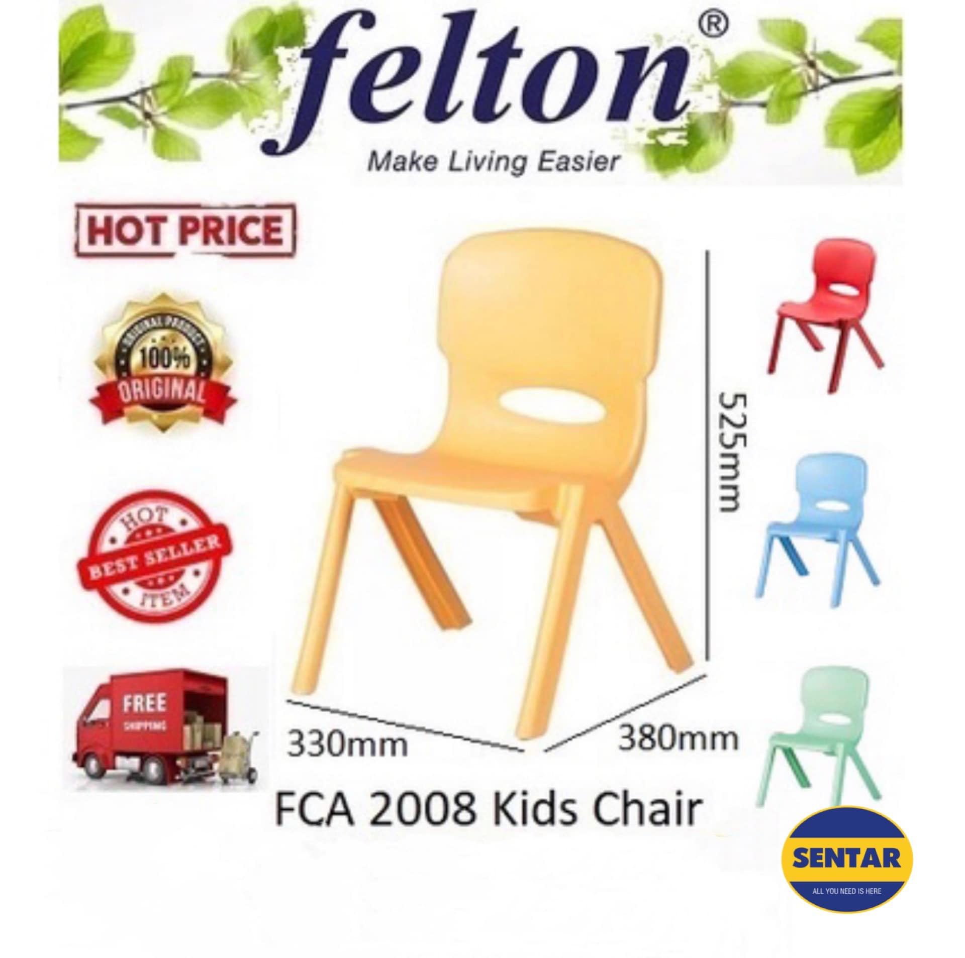 Hot Sales 100% Original Felton Kindergarden FCA2008 Plastic Kids Chair ...
