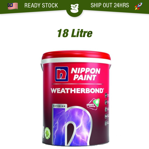 🔥READY STOCK🔥 18L NIPPON PAINT Weatherbond Exterior Wall 1001 7 Years ...