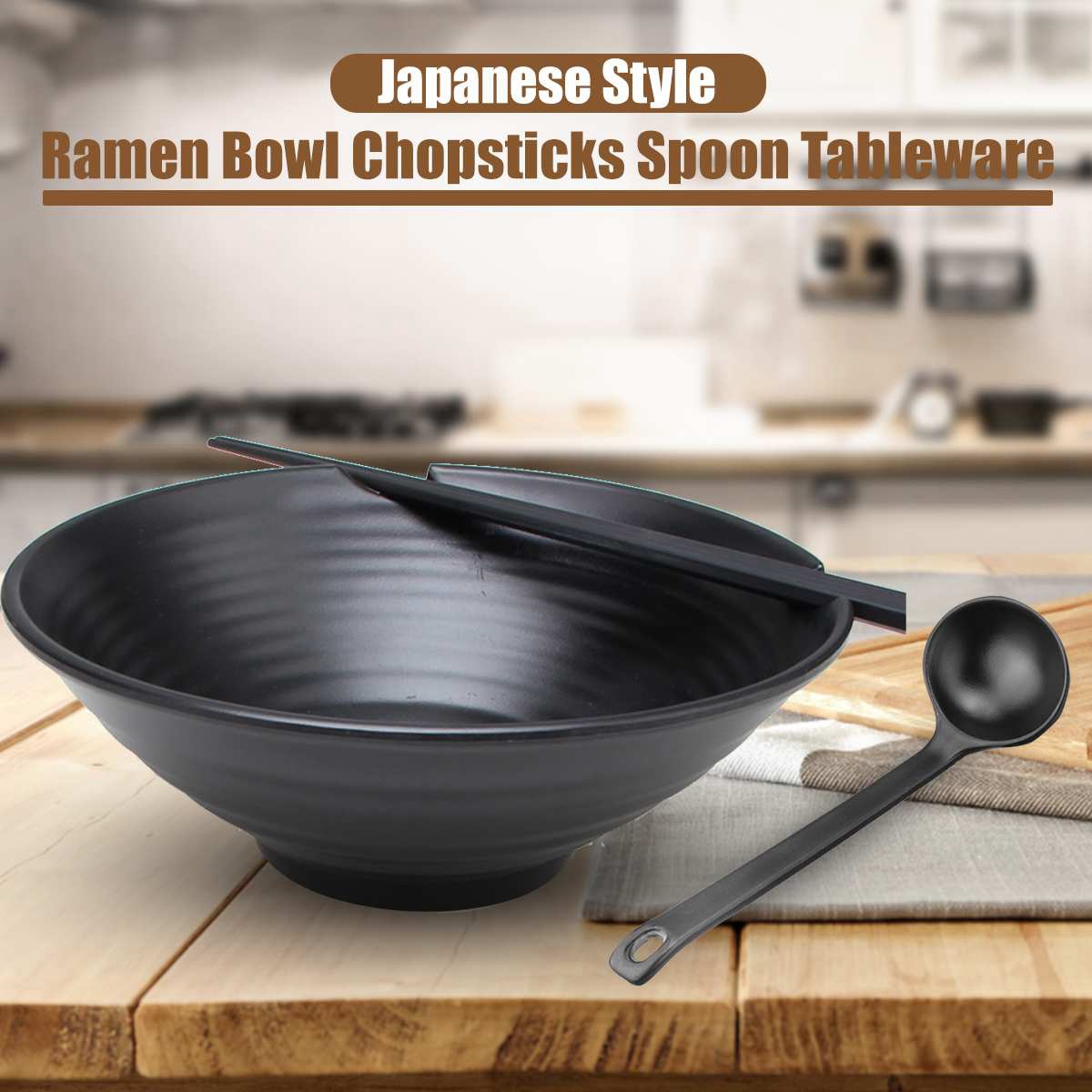 950ML Japanese Ramen Bowls and Chopsticks Household Kitchen Imitation ...