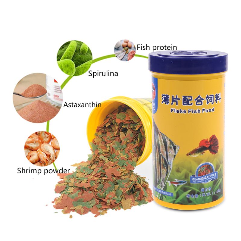 【EleganceEssence】1Bottle Fish Flakes For Tropical Fish Marine ...