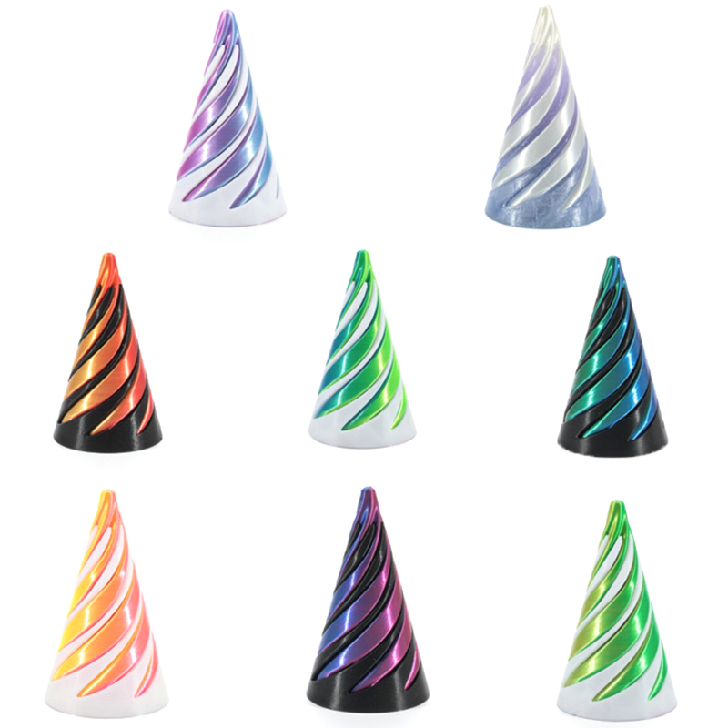 3D Printed Spiral Cone Toy Fidget Toy Impossible Pyramid Passthrough ...