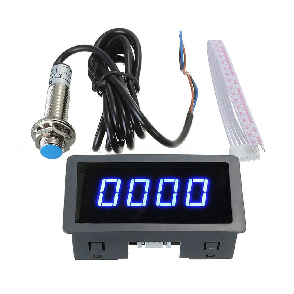 【InnovateWorld】4 Digital LED Display Tachometer Gauge RPM Speed Meter ...