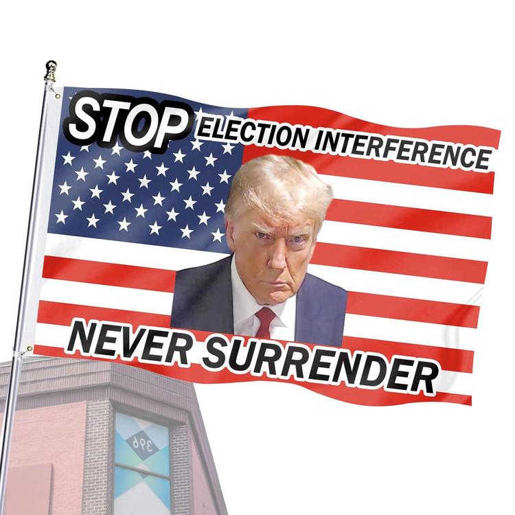 Trump Mugshot Never Surrenders Flag 3x5 Ft Trump 2024 Flag 3 Layers ...