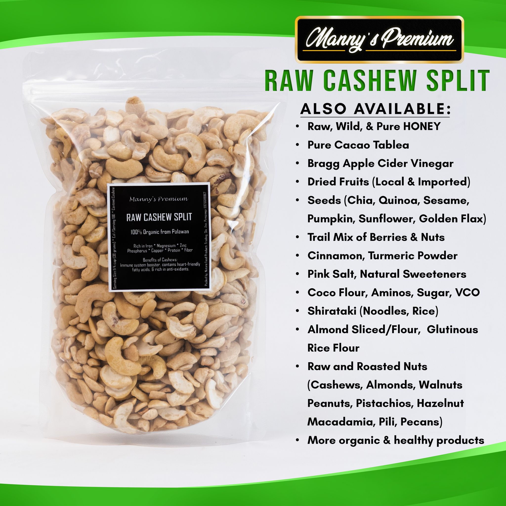Raw Cashew Nuts Organic Split Lazada PH