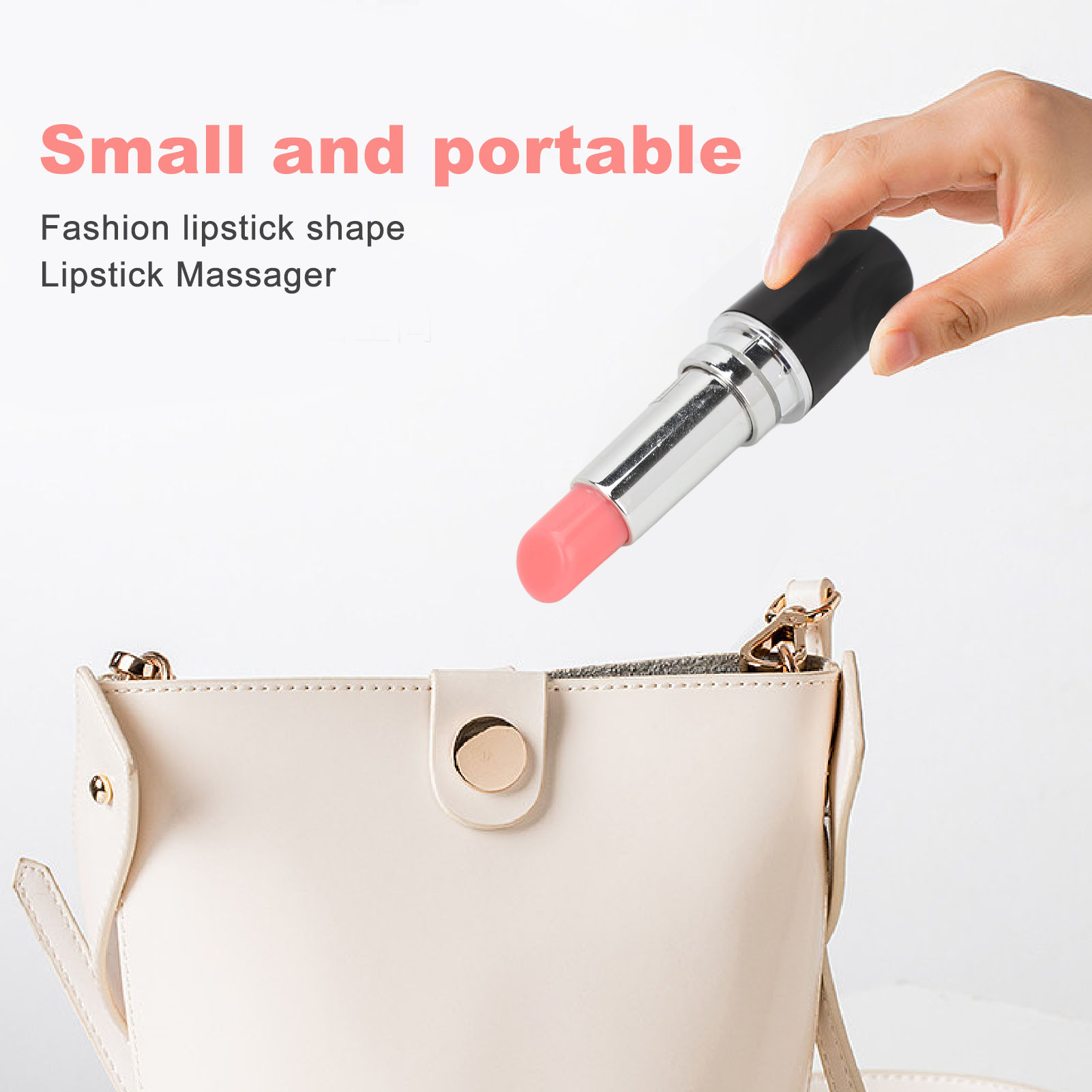 Lipstick Shape Massager Massage Tool Portable Black Lipstick Shape ...