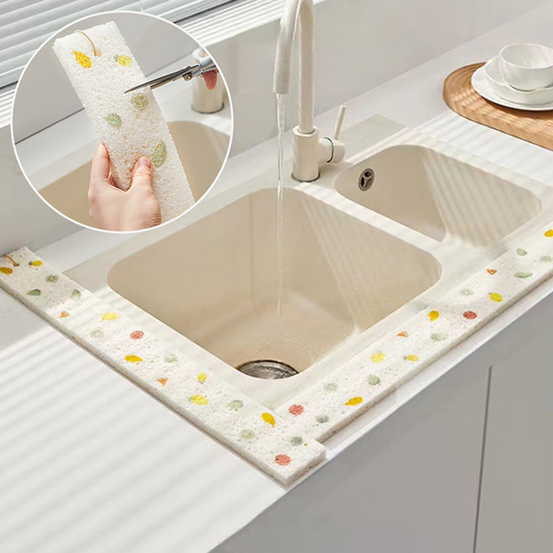 Kitchen Sink Splash Guard Sponge Adjustable Dish Drying Mat Bathroom ...