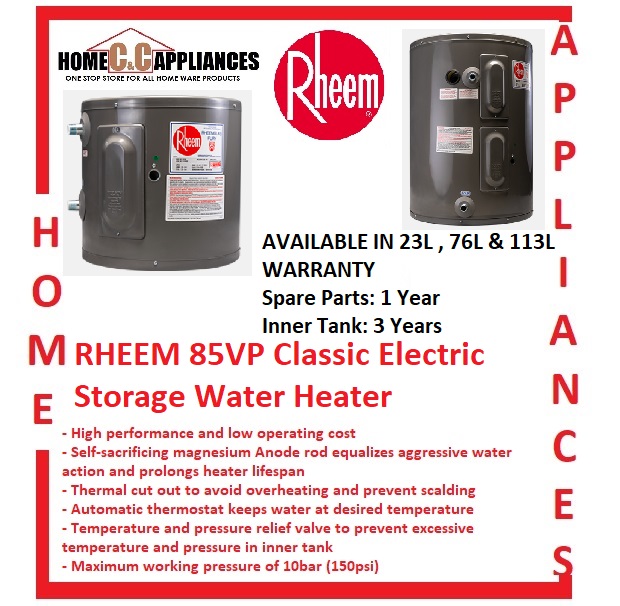 RHEEM 85VP6S/20S/30S Classic Electric Storage Water Heater / FREE ...