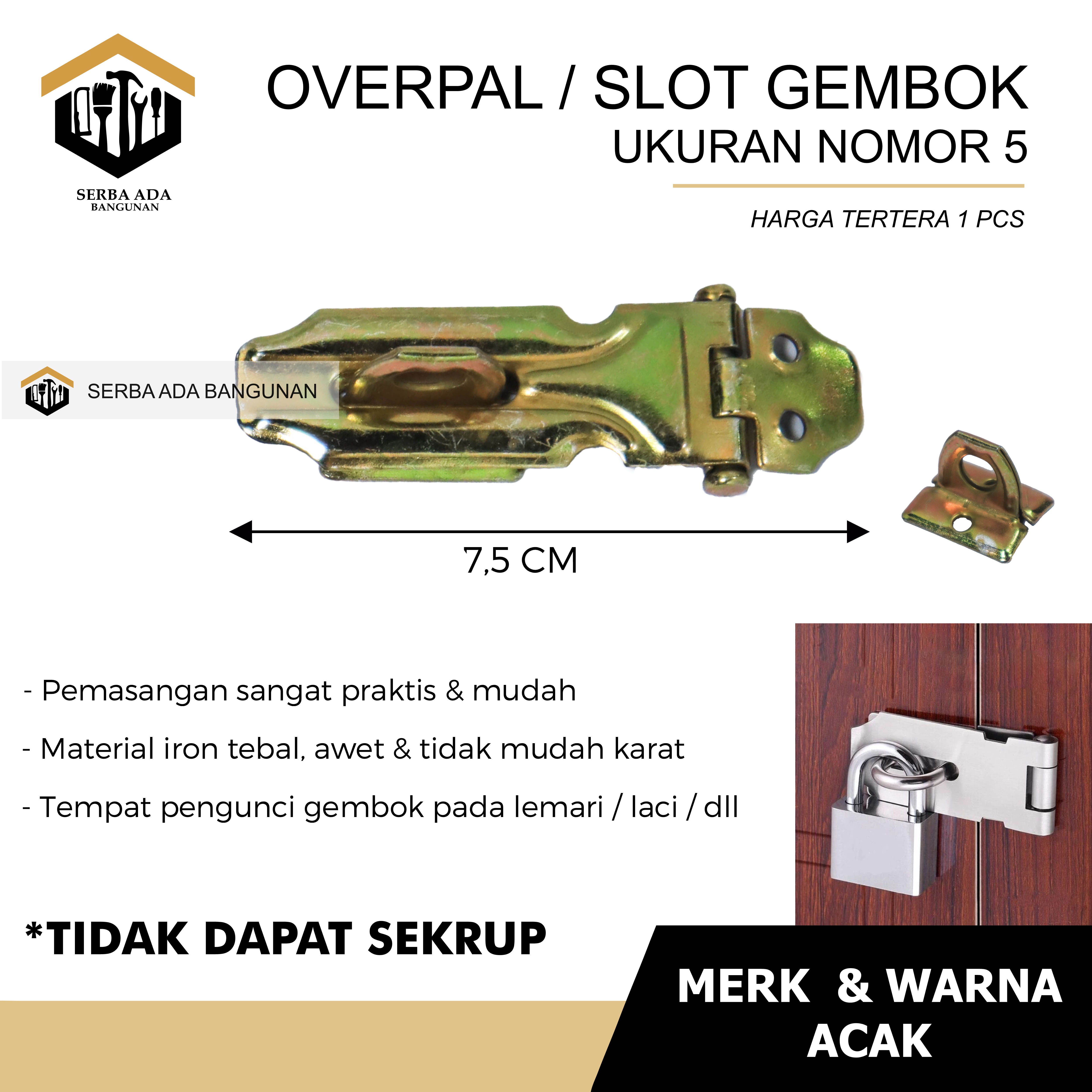 Grendel Overpall 2” inch tempat gembok pintu staples/hasps murah ...