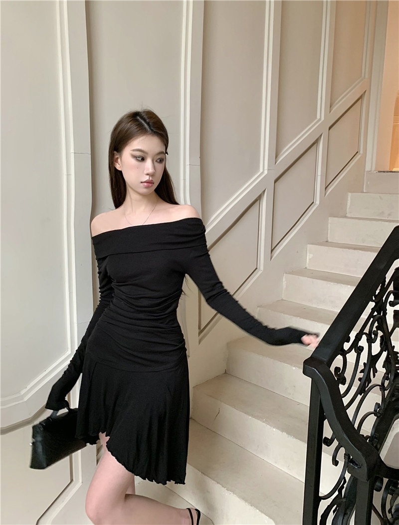 Luna Shopกระโปรงกระโปรงแฟชั่น ญ ชุดเดรสเปิดไหล่เซ็กซี่พร้อมการจับจีบไม่ ...