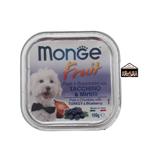 Monge Fruit Pate and chunkies with Turkey & Blueberry 100g | Lazada PH