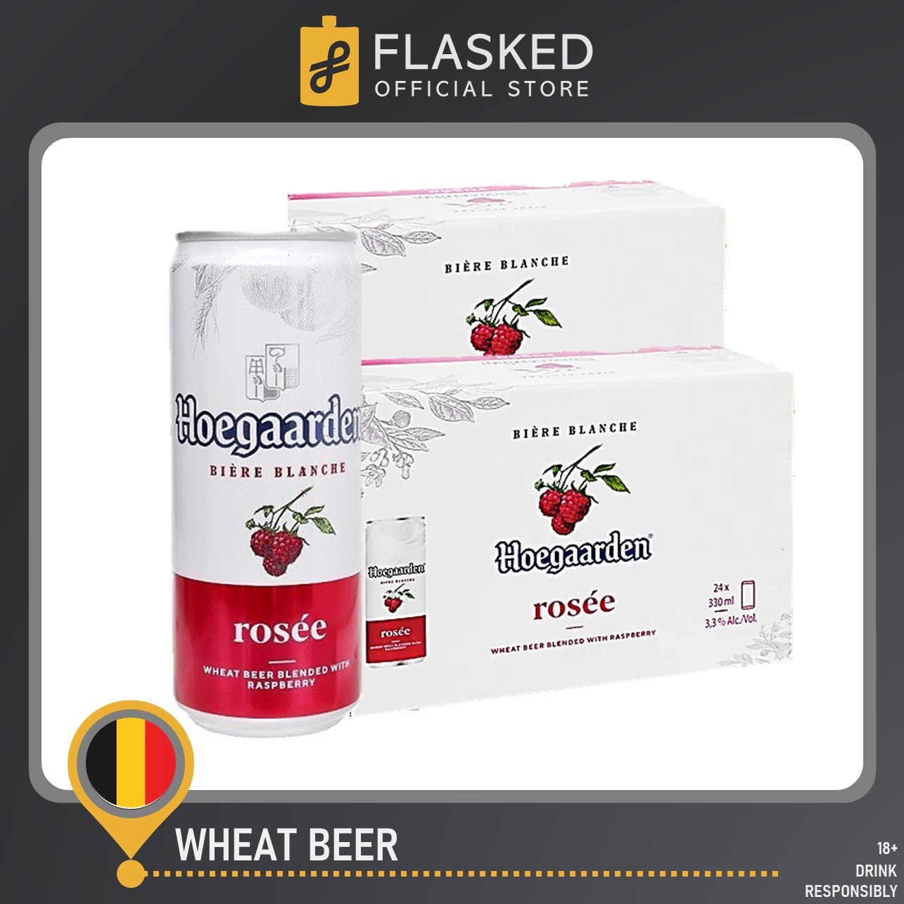 Hoegaarden Rosee Belgian Beer Can 330mL EXPIRATION DATE: December 01 ...