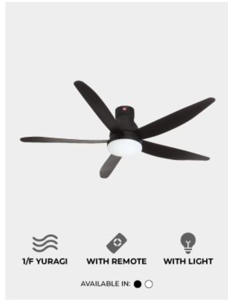 KDK U60FW 60INCH CEILING FAN WITH DC MOTOR/9-SPEED CONTROL/ 1/F YURAGI ...