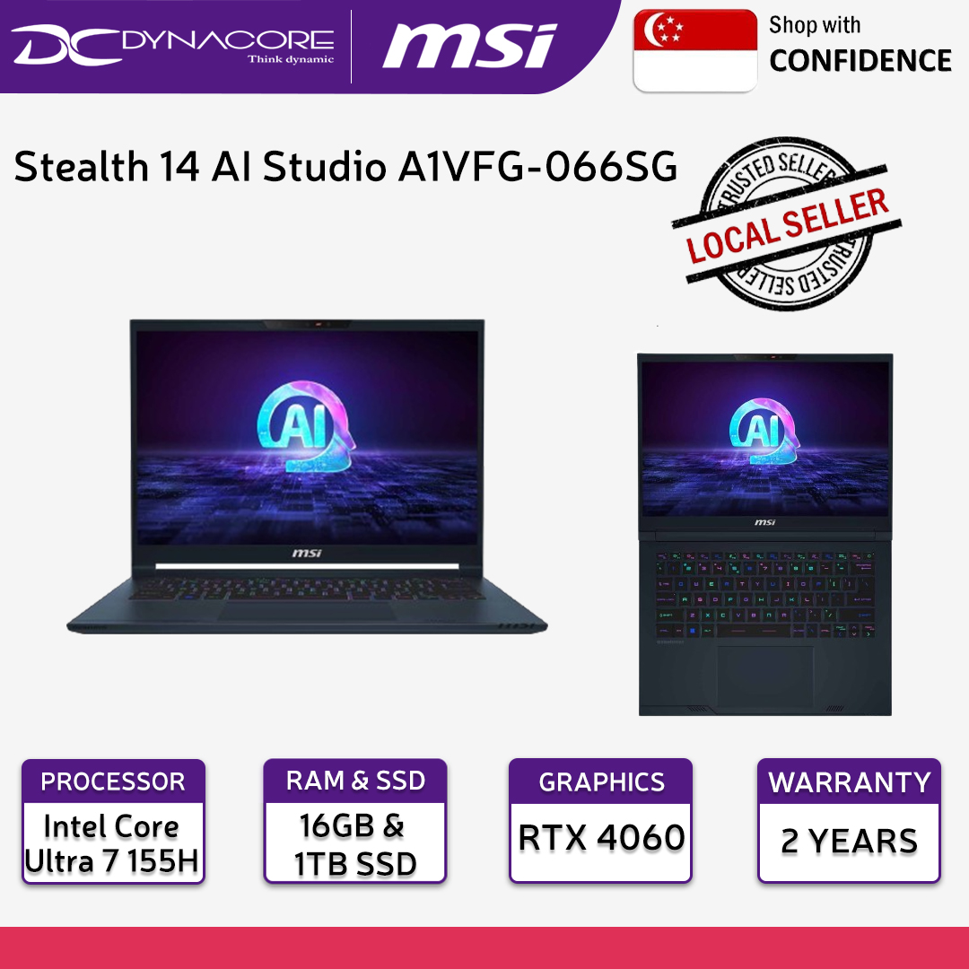 【Pre-Order ETA 1 to 3Weeks】MSI Stealth 14 AI Studio A1VFG-066SG Gaming ...
