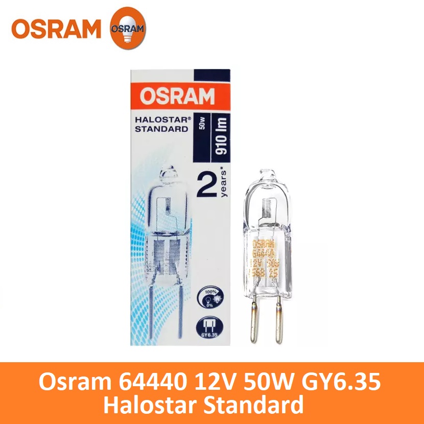 Osram 64440 50w 12v GY6.35 Halostar Standard Halogen Lamp Peanut Bulb ...