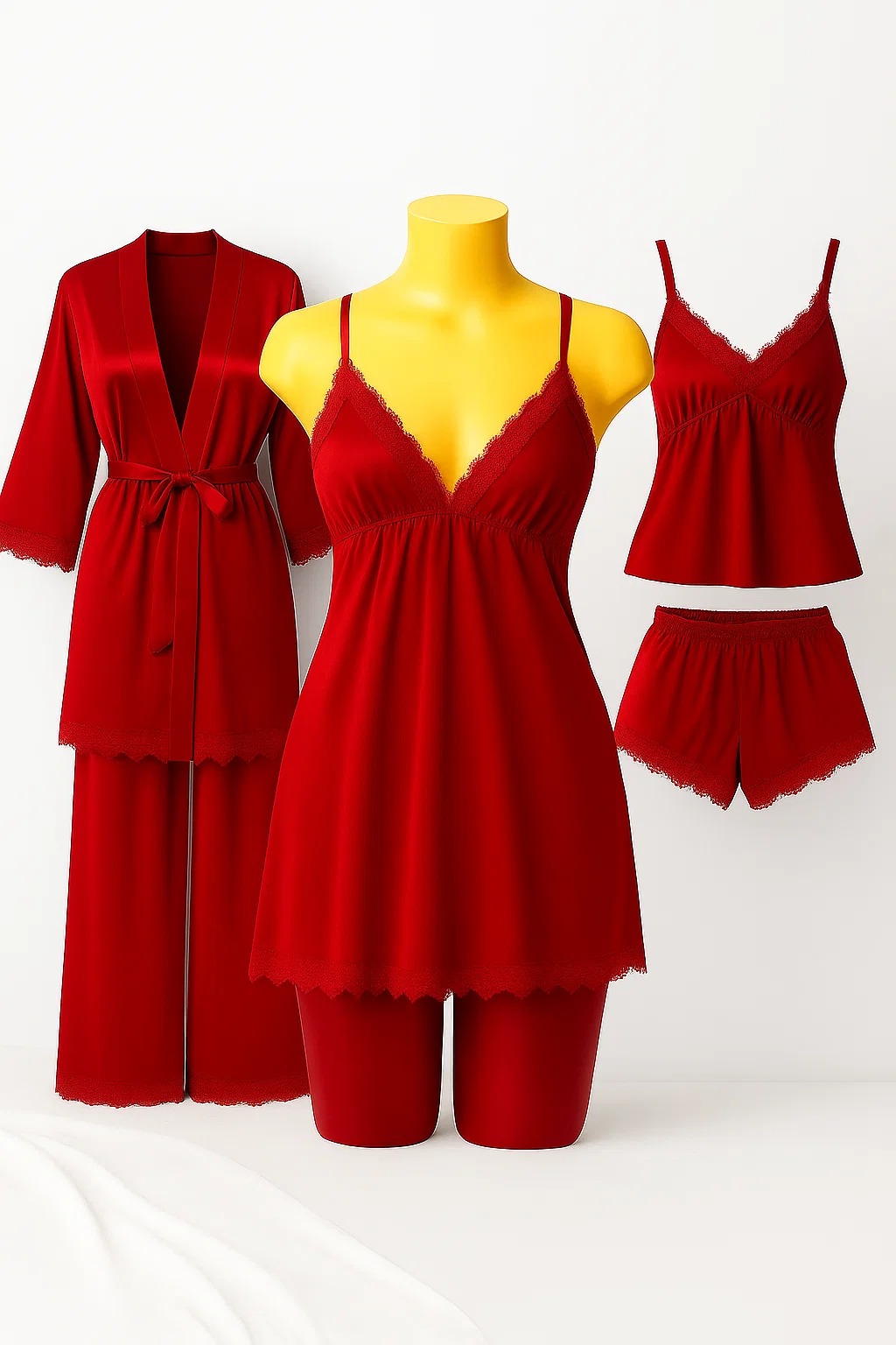 2pc / 3pcs / 5 Pcs Nighty Beautiful Bridal, Bridal Night Suit, Long ...