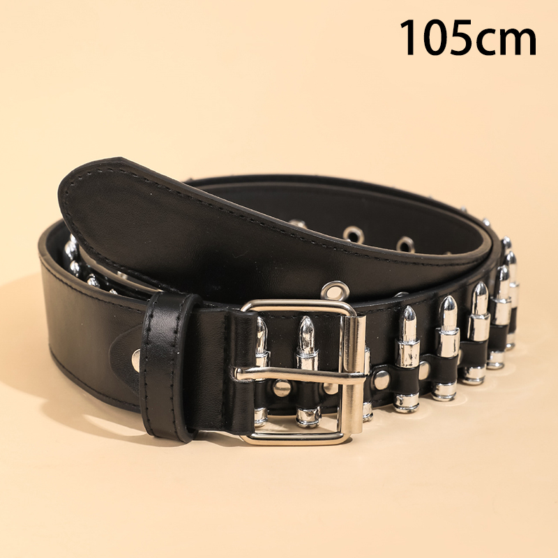 CHYIN เข็มขัดกระสุนพังค์ใช้ได้ทั้งชายและหญิงเข็มขัดหนัง PU เข็มขัดตก ...