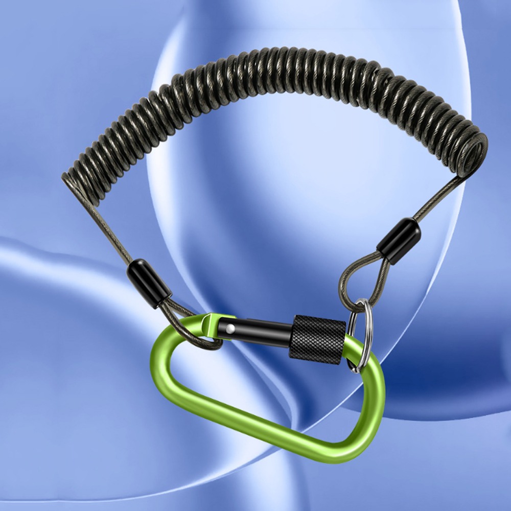 Key Lanyard Anti Loss Fishing Missed Rope Twisted Elastic Coil Climbing ...