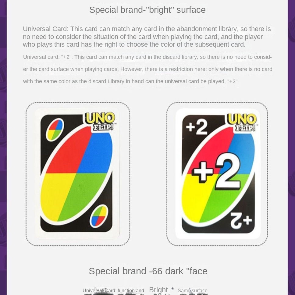 【QuillCrossing】Uno Flip game reversal double-sided dormitory party board game super fun ...