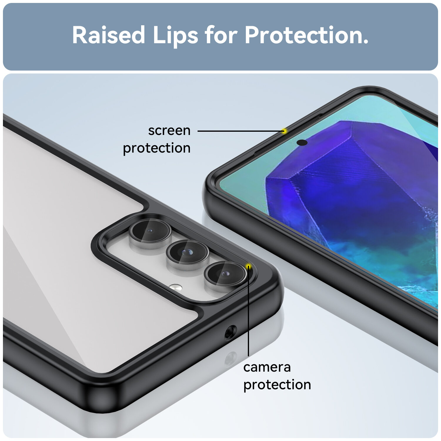 lthmy for Samsung Galaxy M55 C55 case Transparent Hard Back with ...