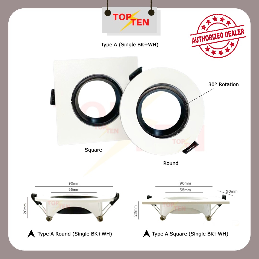 Eyeball Casing Black White Recessed Downlight Casing Led Spotlight ...
