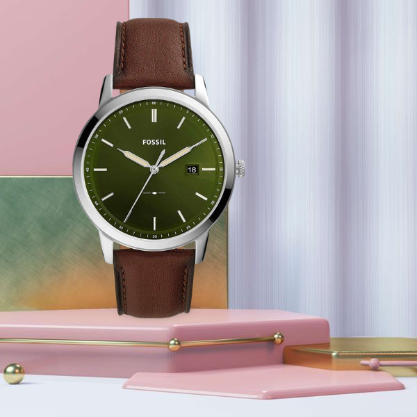 [Powermatic] FOSSIL The Minimalist Solar-powered Green Dial Men's Watch ...