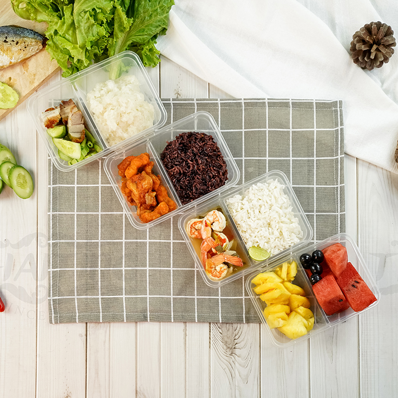 F2G 650ml (ลัง 300 ใบ) กล่องฝา กล่องข้าว 2ช่อง กล่องใส่อาหาร กล่องพลาสติกใส กล่องใส่อาหารเวฟได้ ...