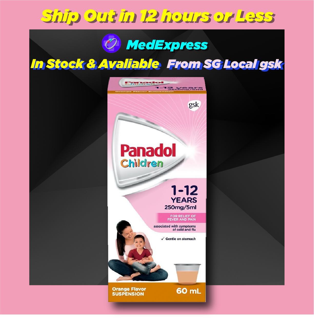 Panadol For Children (For 1yr to 12yr old + Relieve Fever + Pain) 60ml ...