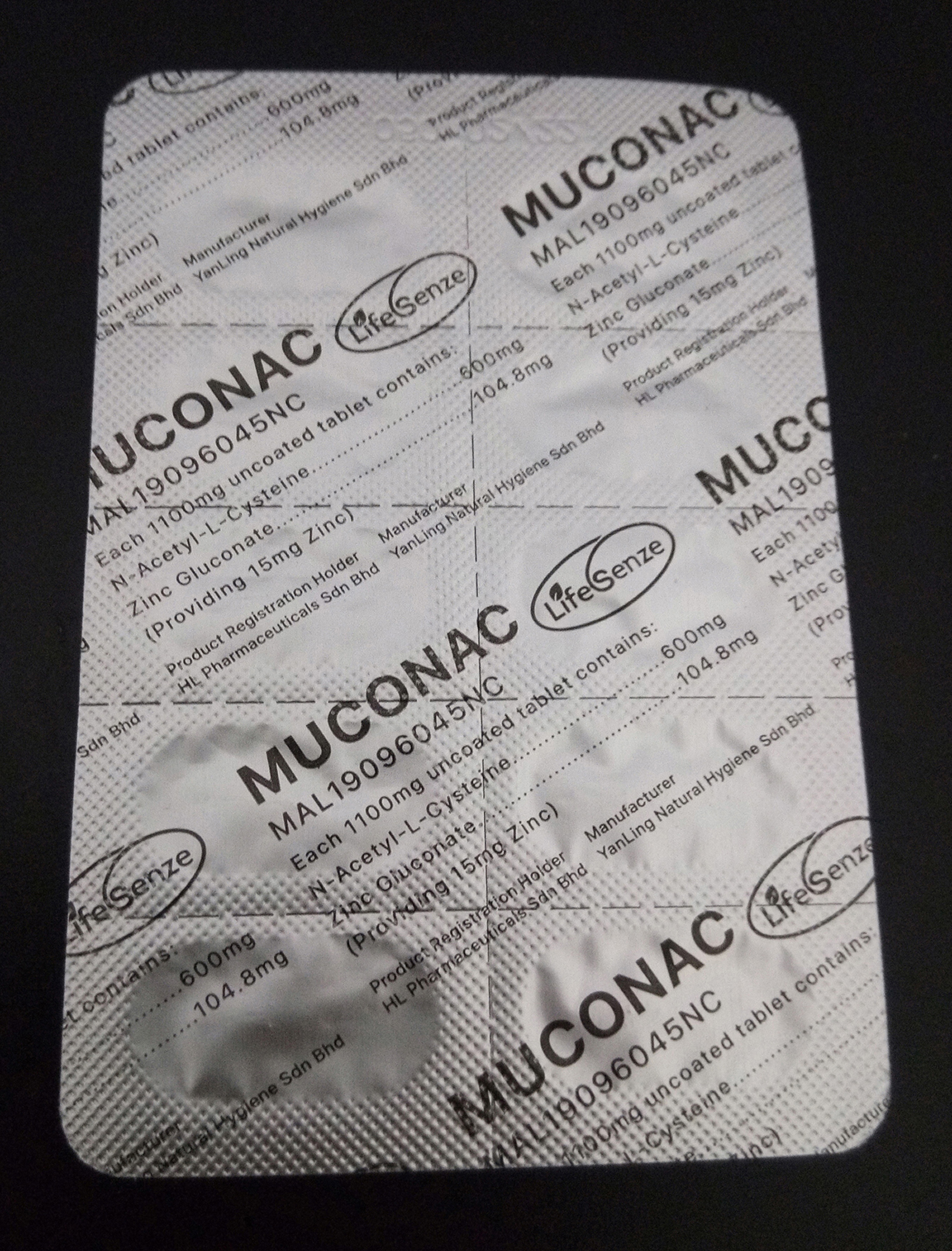 LifeSenze Muconac Tablet 1100mg 10pcs, 1 Blister- Remove Phlegm ...