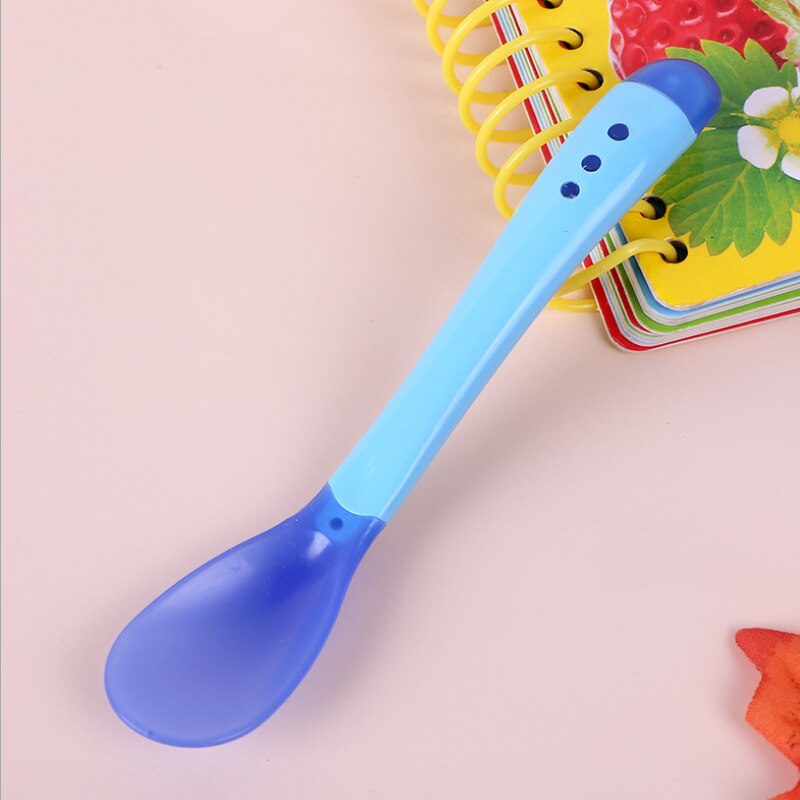 Baby Silicone Spoon Safety Temperature Sensing Thermal Feeding Spoon ...