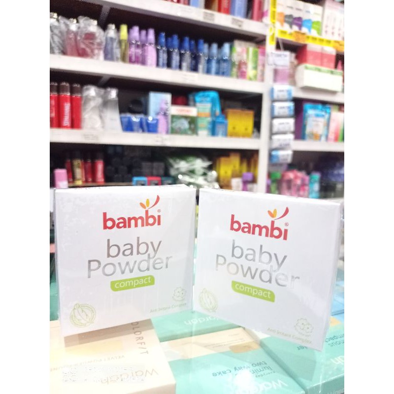 Bedak padat bayi pakai tempat + kaca , Bambi baby powder compact ...