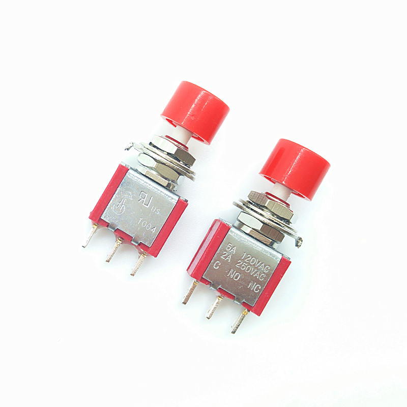 【TopazTrove】2pcs Red Black Green 3Pin C-NO-NC 6mm Mini Momentary ...