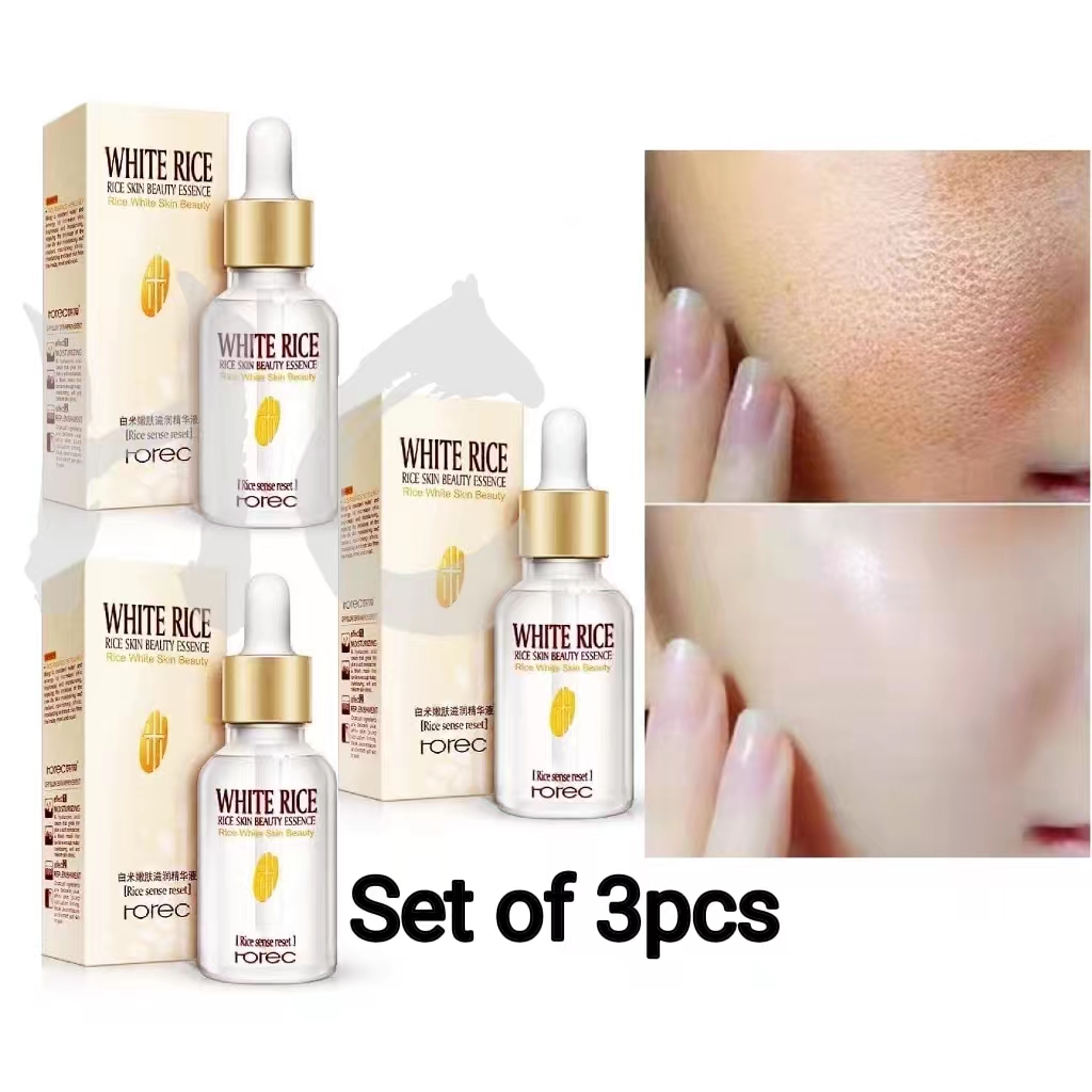 （SET of 3pcs）ROREC White Rice Serum Reduces Wrinkles Dark Spots essence ...