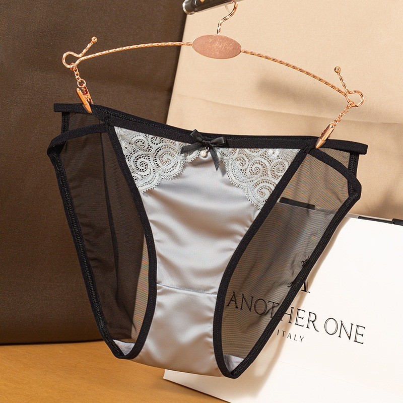 Mqiu Celana Dalam Wanita Seksi Premium Bahan Brokat Cd Wanita Transparan Tali Samping Lingerie