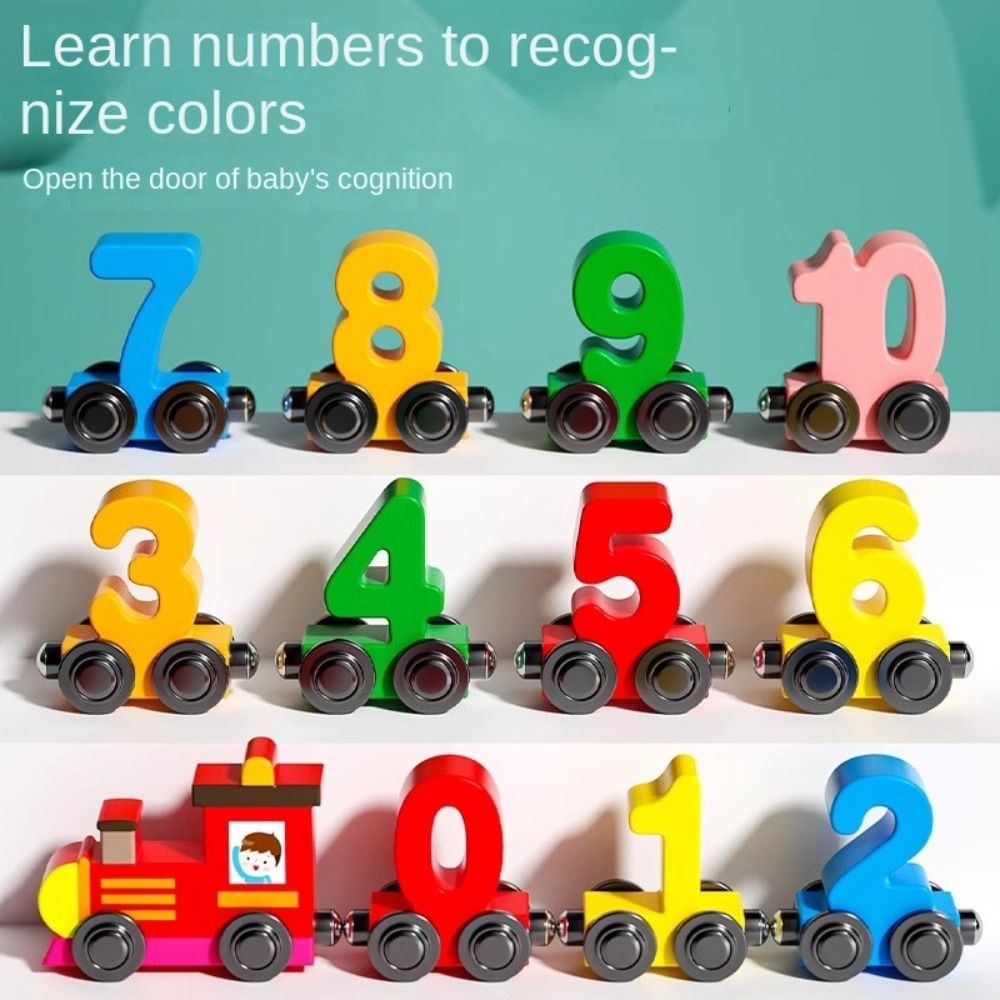 Educational Charts Magnetic Number Train Toys Montessori Cognition ...