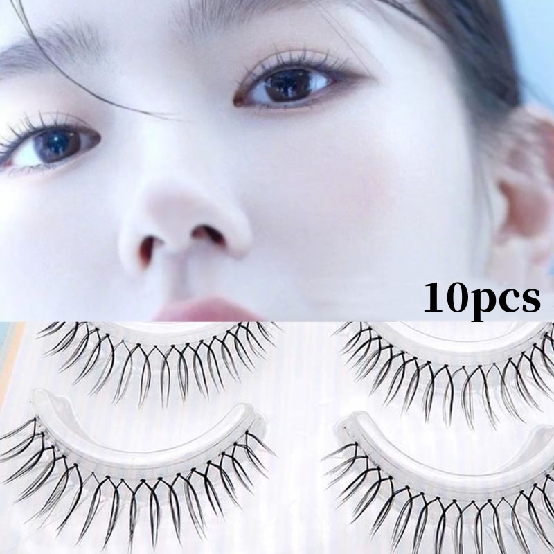 HOT Korean False Eyelashes Natural Wispy Soft V Shaped Lash Extension ...
