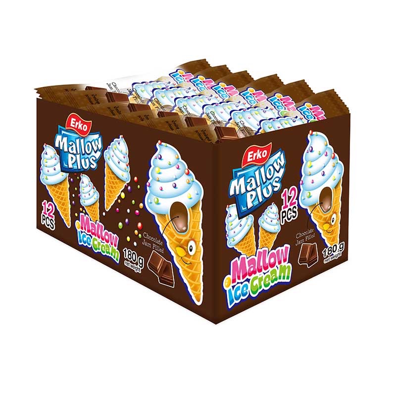 🍫Erko Mallow Plus เออโก้ แมลโลว์ ไอศกรีม แจม ฟิลลิง ช็อกโกแลต เฟลเวอร์ ...