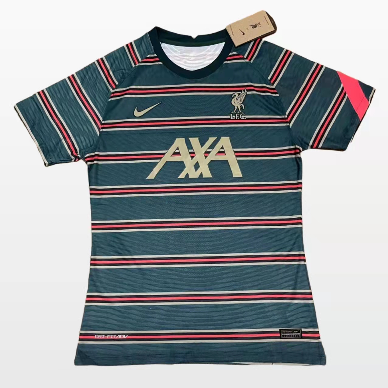 เสื้อฟุตบอล ลิเวอร์พูล ชุดซ้อม AXA สีเขียว เกรดเพเยอร์ ปี 2022/23 ...