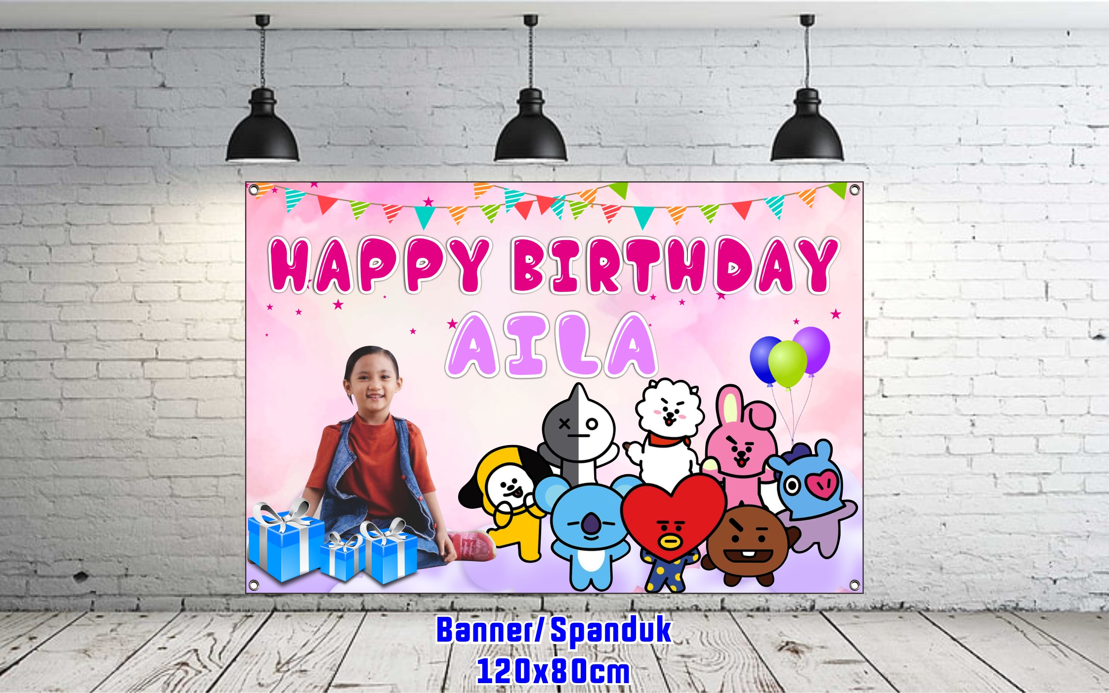 Cetak spanduk, banner, backdrop ulang tahun ukuran 120x80 cm | Lazada ...