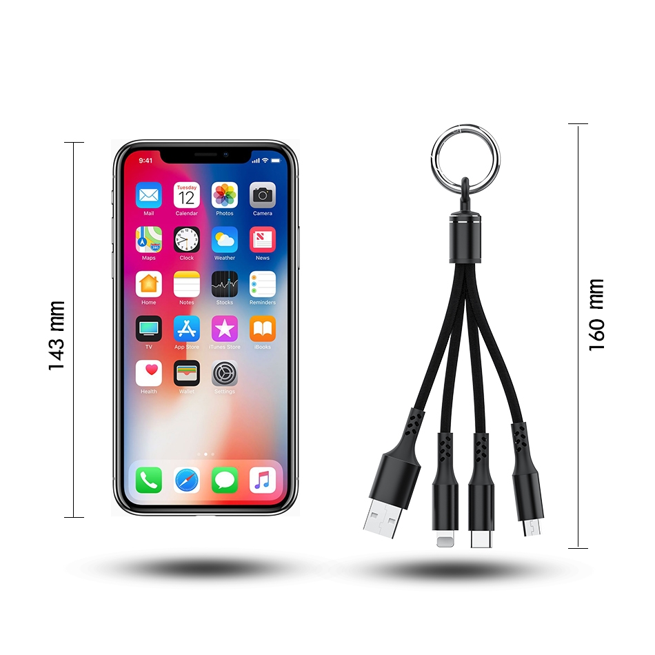 Multi 3 In 1 สายชาร์จ Fast Charging Cable Micro USB Type C สายชาร์จพวง ...