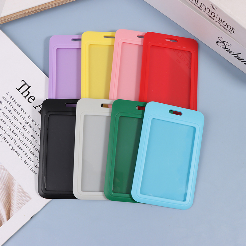 1Pc Two-Sided Credit Card Cover Hard Plastic Badge Holders With Slot ...