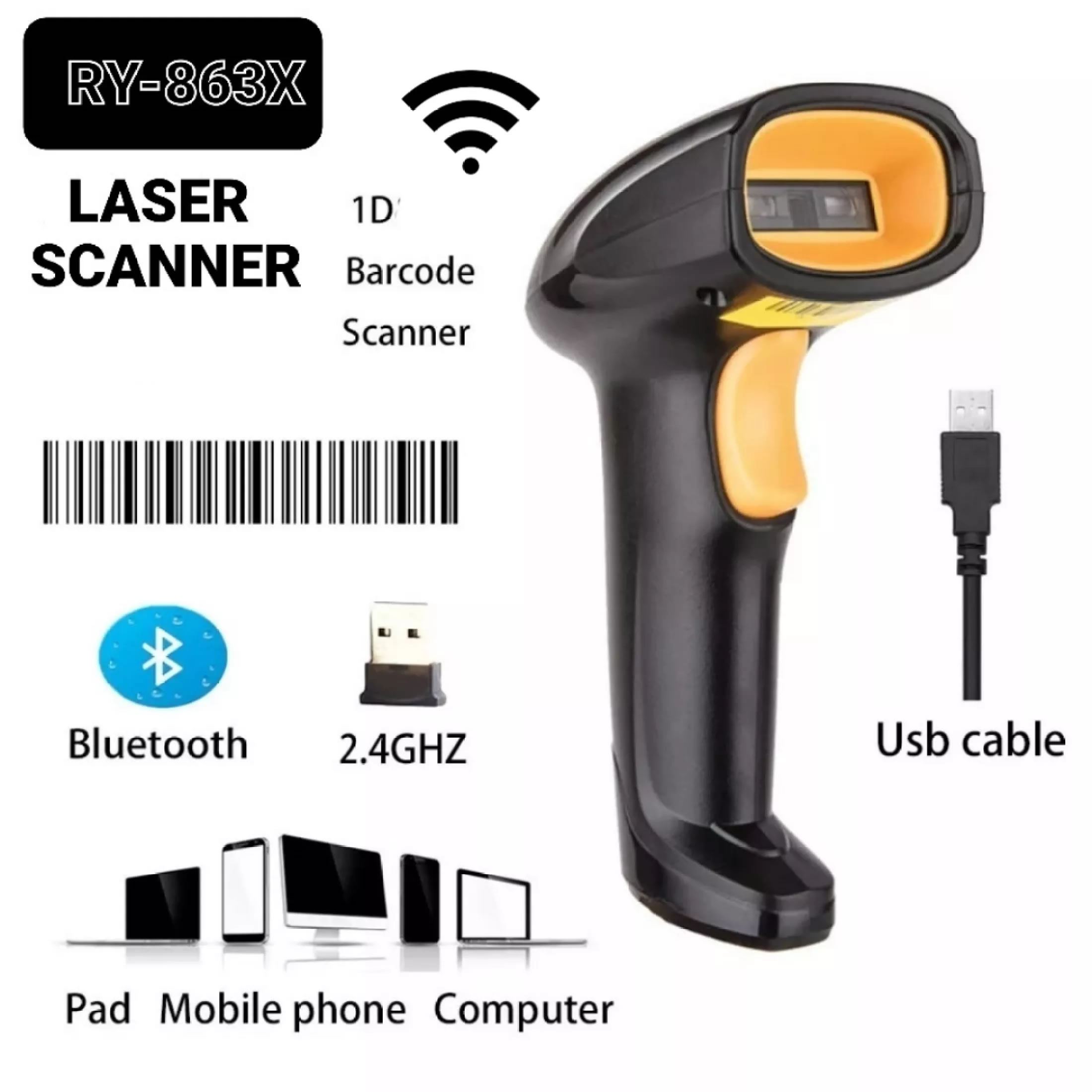 WIRELESS 1D BARCODE SCANNER with USB interface Wireless Barcode Scanner | Lazada PH