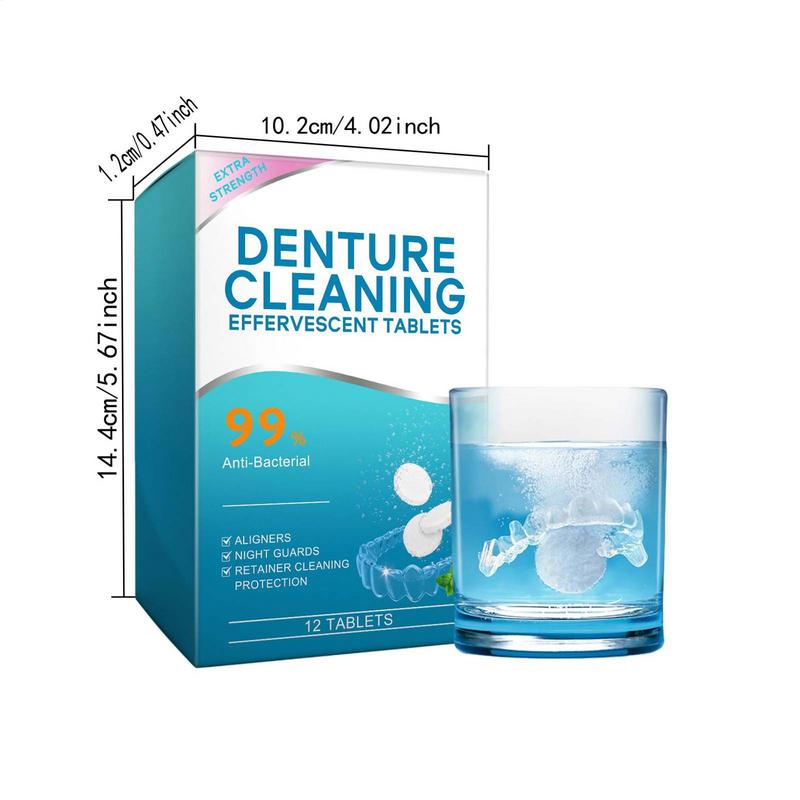 Denture Tablets Old Stains Odors Remover Portable 12 Pieces ...