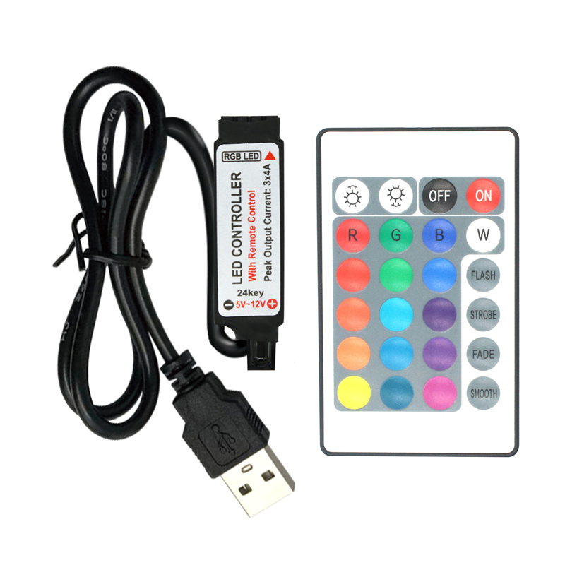 Seven Color Lights With Infrared 24-key Usb Controller Rgb Lights With ...