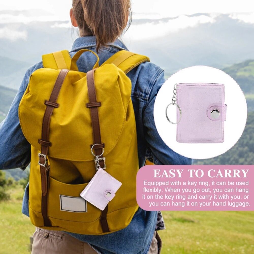 Easy Use With Keychain Mini Photo Album Snap Button Design DIY Storage ...