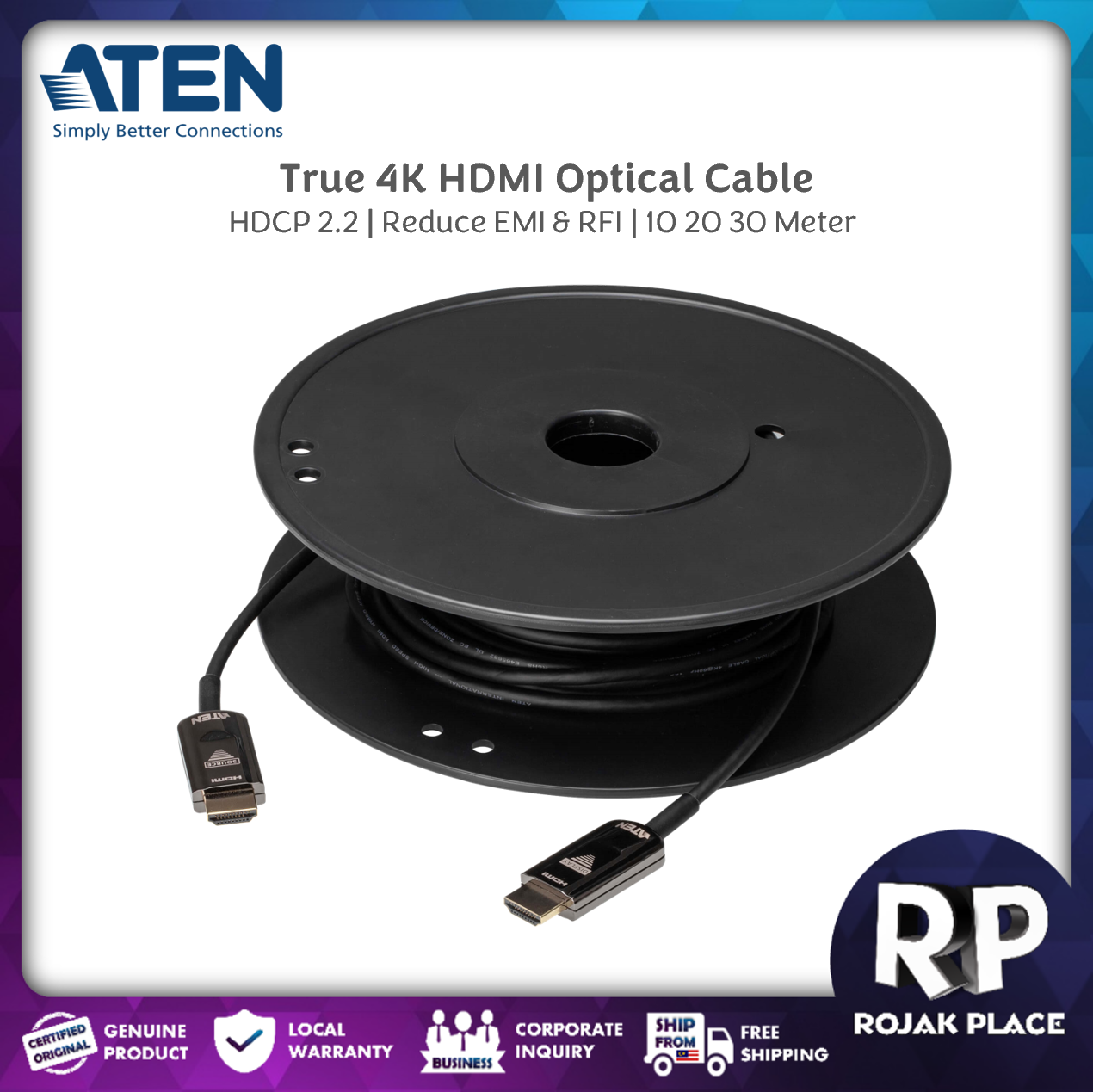 ATEN 4K HDMI Cable Active Extender Optical Cable 3D Deep Color HDR ARC ...