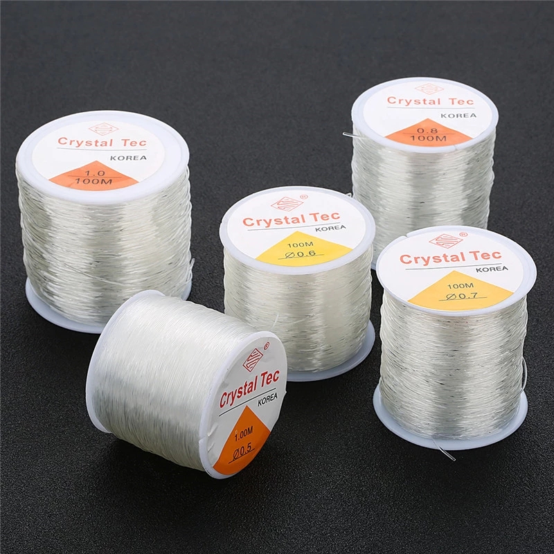 100m Transparent Elastic Thread Cord Elastic Line For Jewellery Making ...