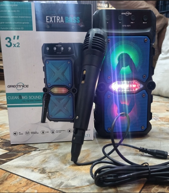 KTS-1096 Wireless Portable Bluetooth Speaker With LED Light Support Mic ...