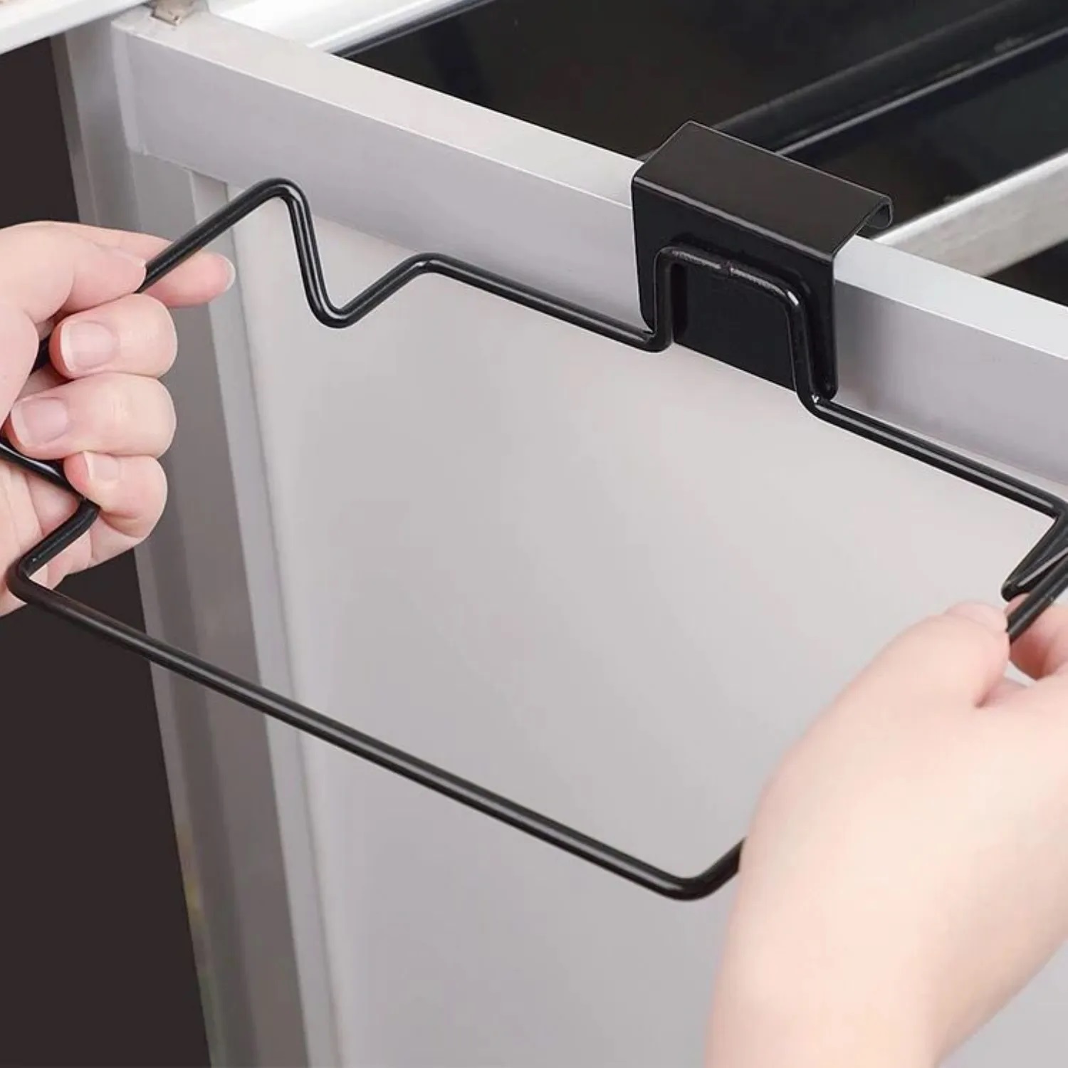 Pack of 03 -Kitchen Cabinet Door Metal Garbage Trash Bag Holder ...