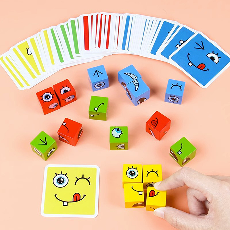 1 Set Early Educational Toys Kids Face Change Expression Puzzle ...