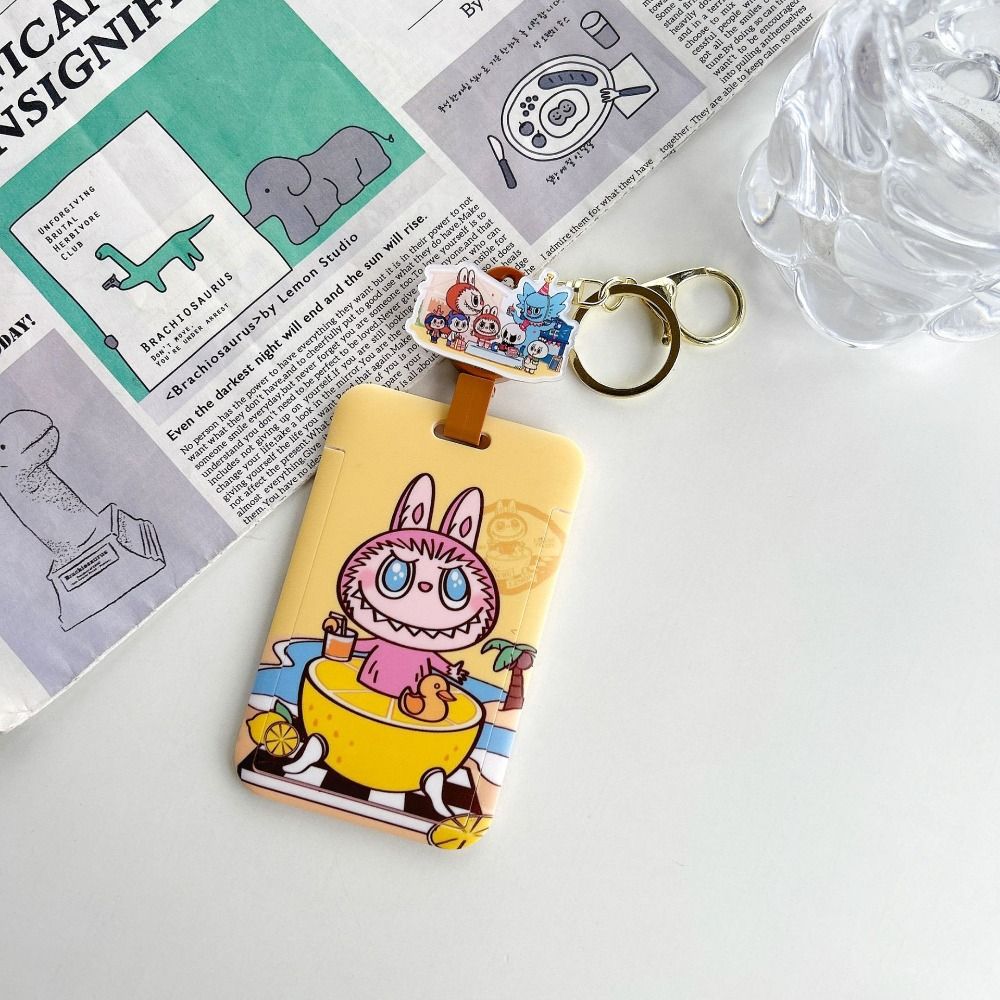 IU MISS Kawaii Labubu Tome Card Holder Cute Hanging Neck Cartoon Labubu ...
